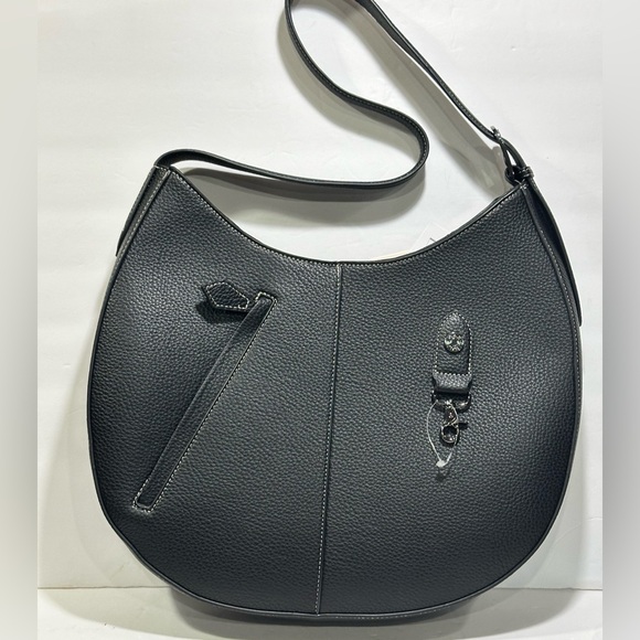 Max Studio | Bags | Max Studio The Pebble Grain Travel Hobo Black Bag ...